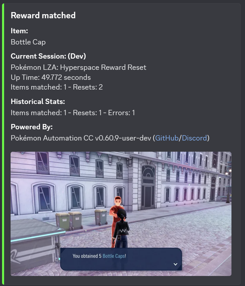 Hyperspace Reward Reset - Pokémon Automation