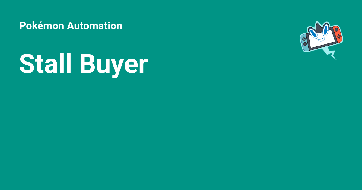 Stall Buyer - Pokémon Automation