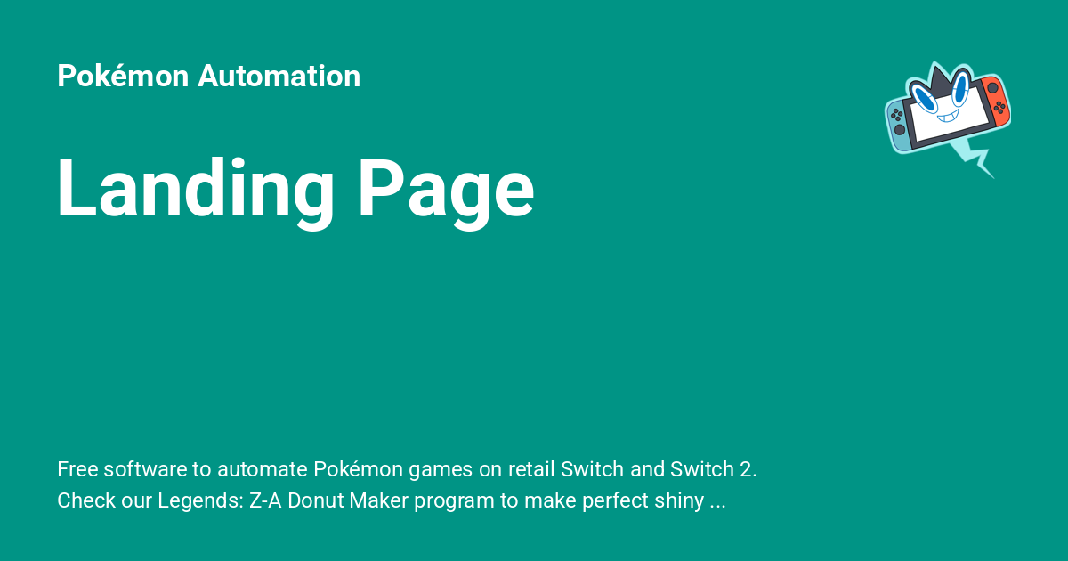 Landing Page - Pokémon Automation